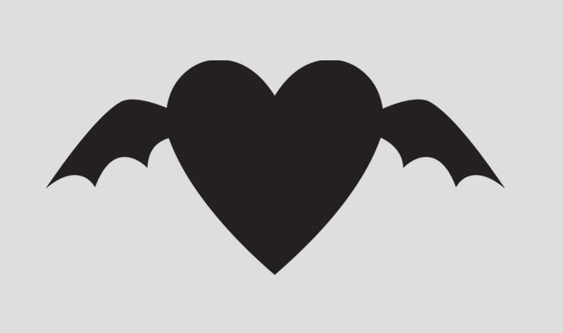 Bat Heart W/ Wing File Instant Download Eps, Svg, Psd, Ai, Pdf, Vector ...
