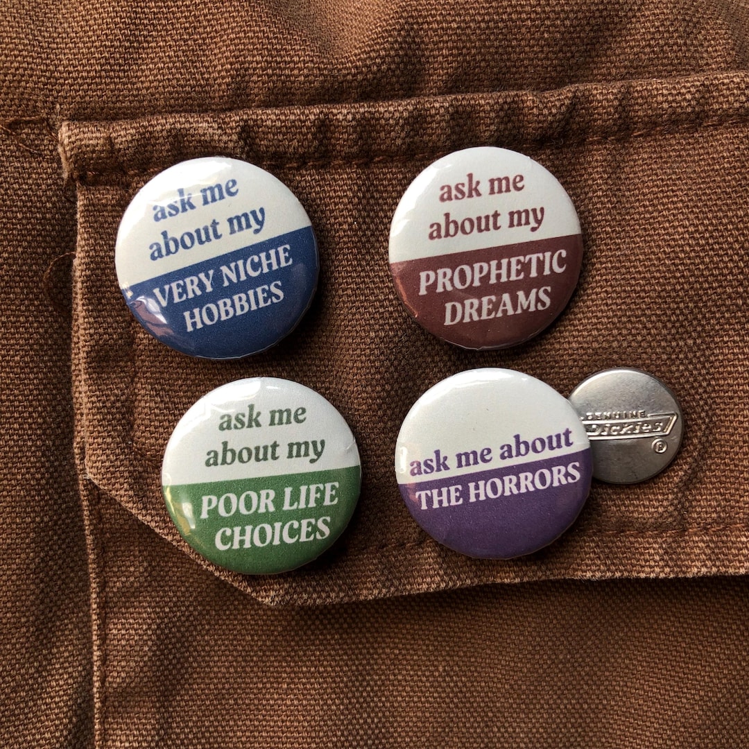 Ask Me About My... Pin Badge Set - Etsy