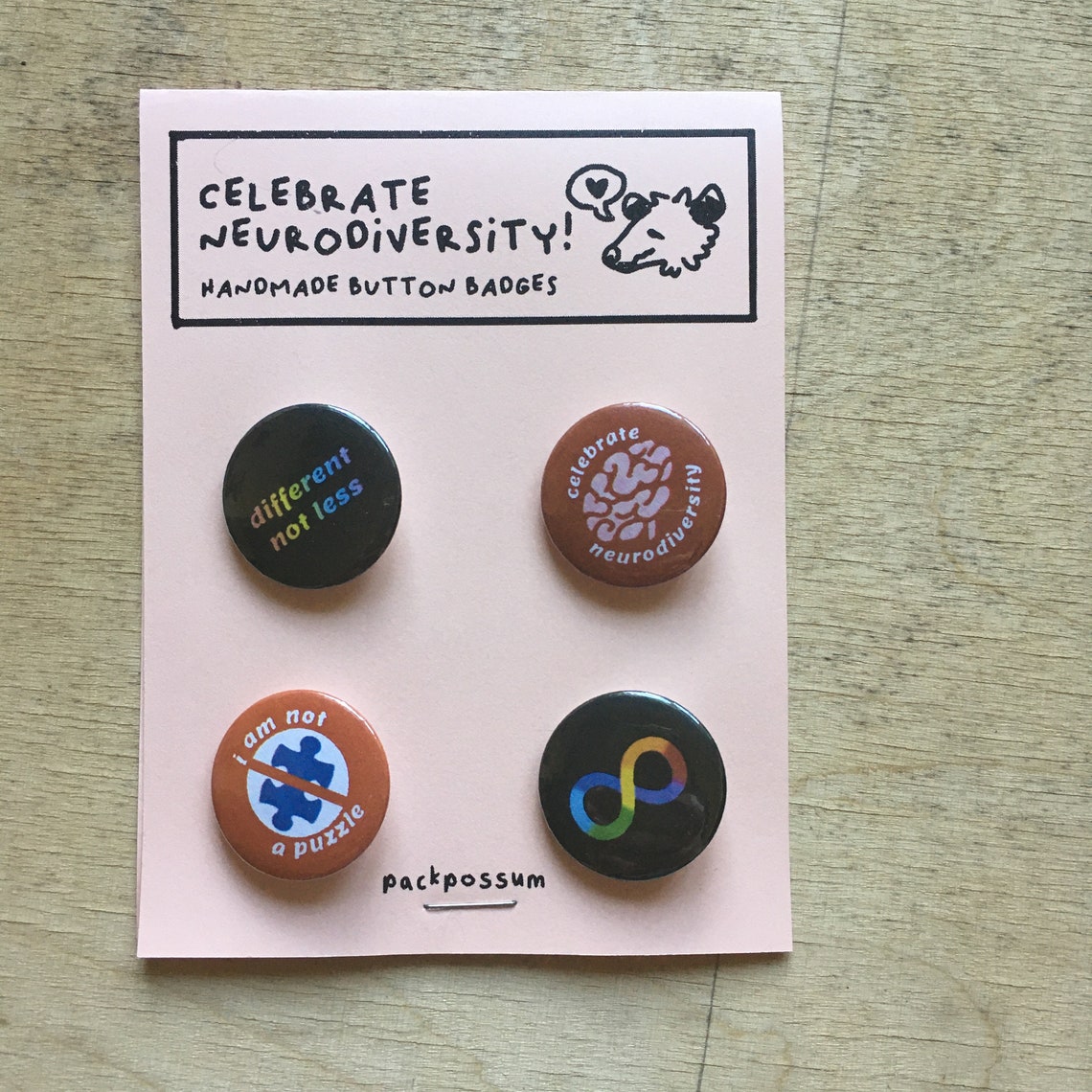 Celebrate Neurodiversity Pin Badge Button Set - Etsy