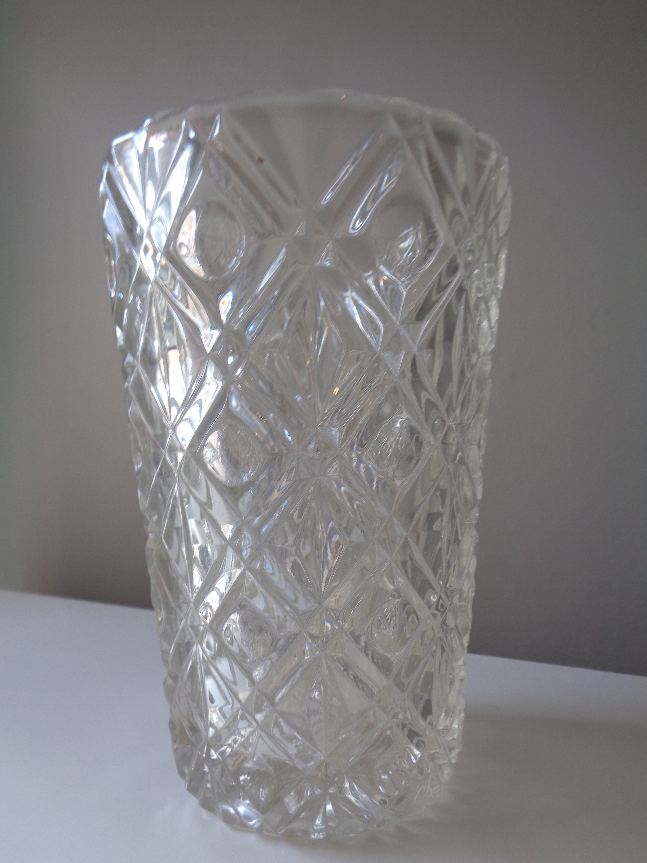 Clear / Glass / Vase / Great Retro 70s Design / Pressed Glass | Etsy