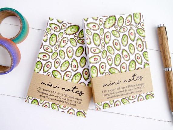 Mini Notes Avocado Notepad Eco Friendly Recycled Mini Blank | Etsy