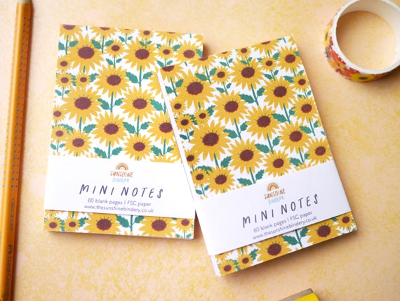 Mini Notes Sunflower A7 Notepad Eco Friendly Floral | Etsy