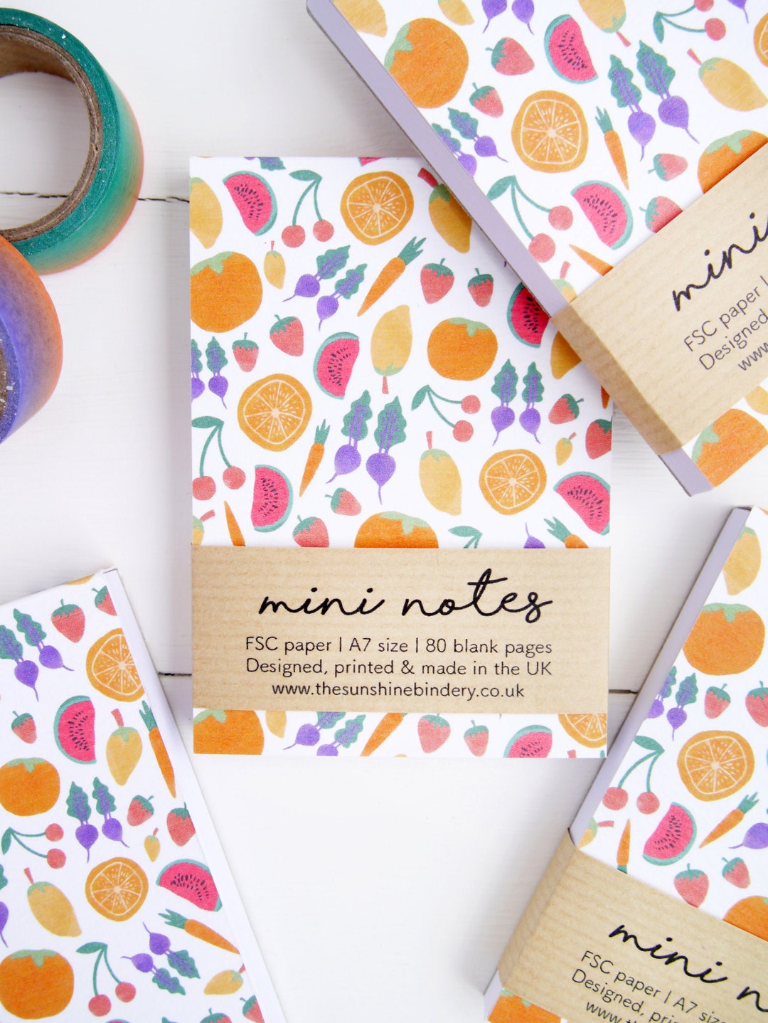 Mini Notes Fruity Notepad | Eco Friendly Recycled Blank Foodie ...