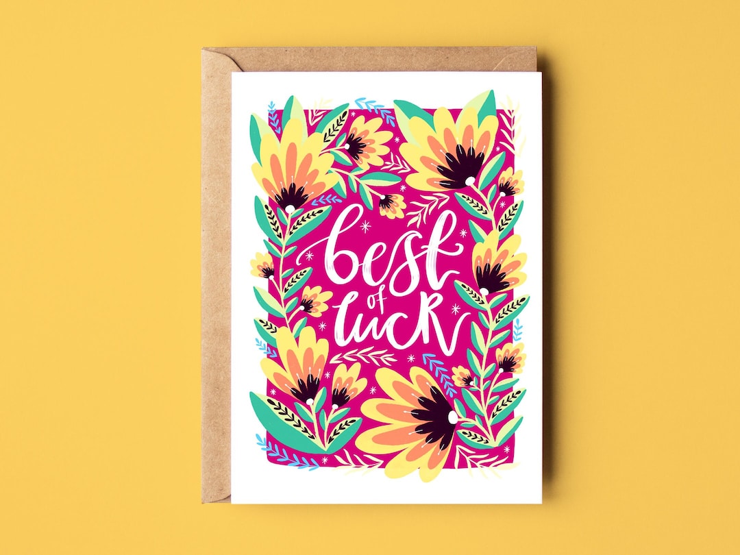 Best of Luck Greetings Card - Etsy
