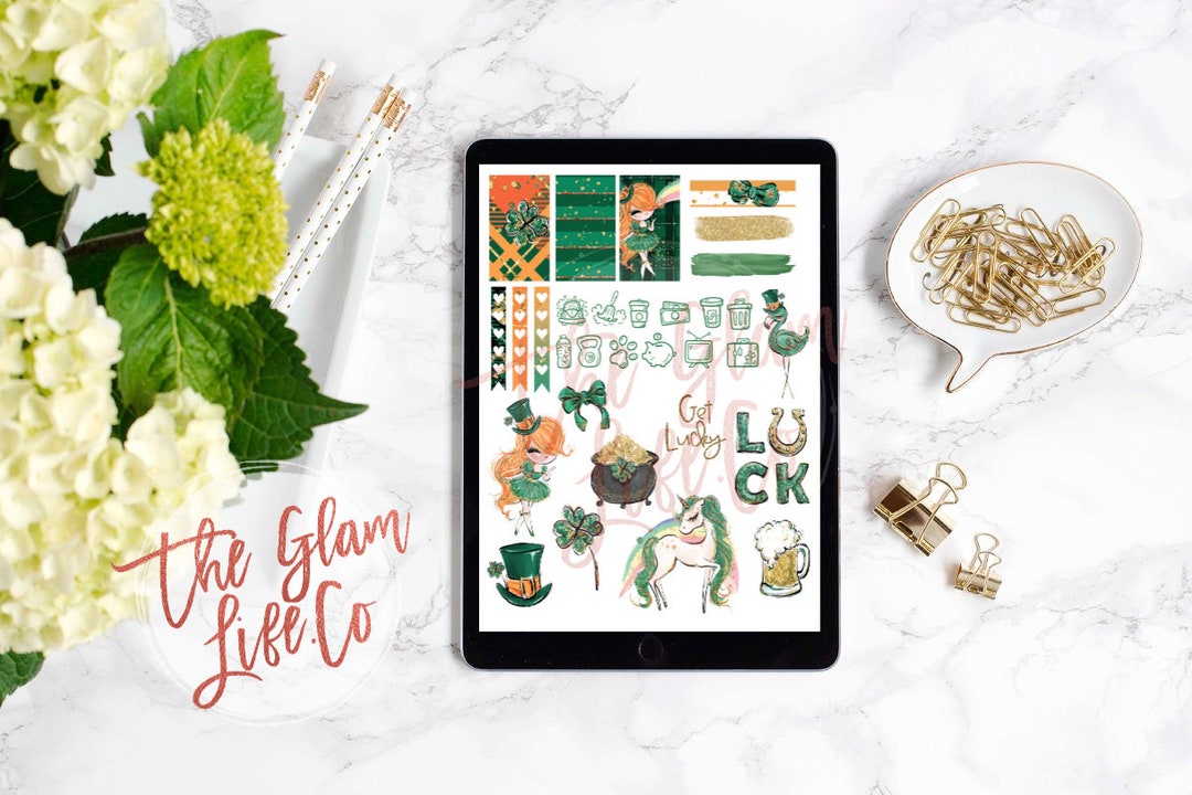 St Patrick's Day Digital Planner Sticker Page - Etsy