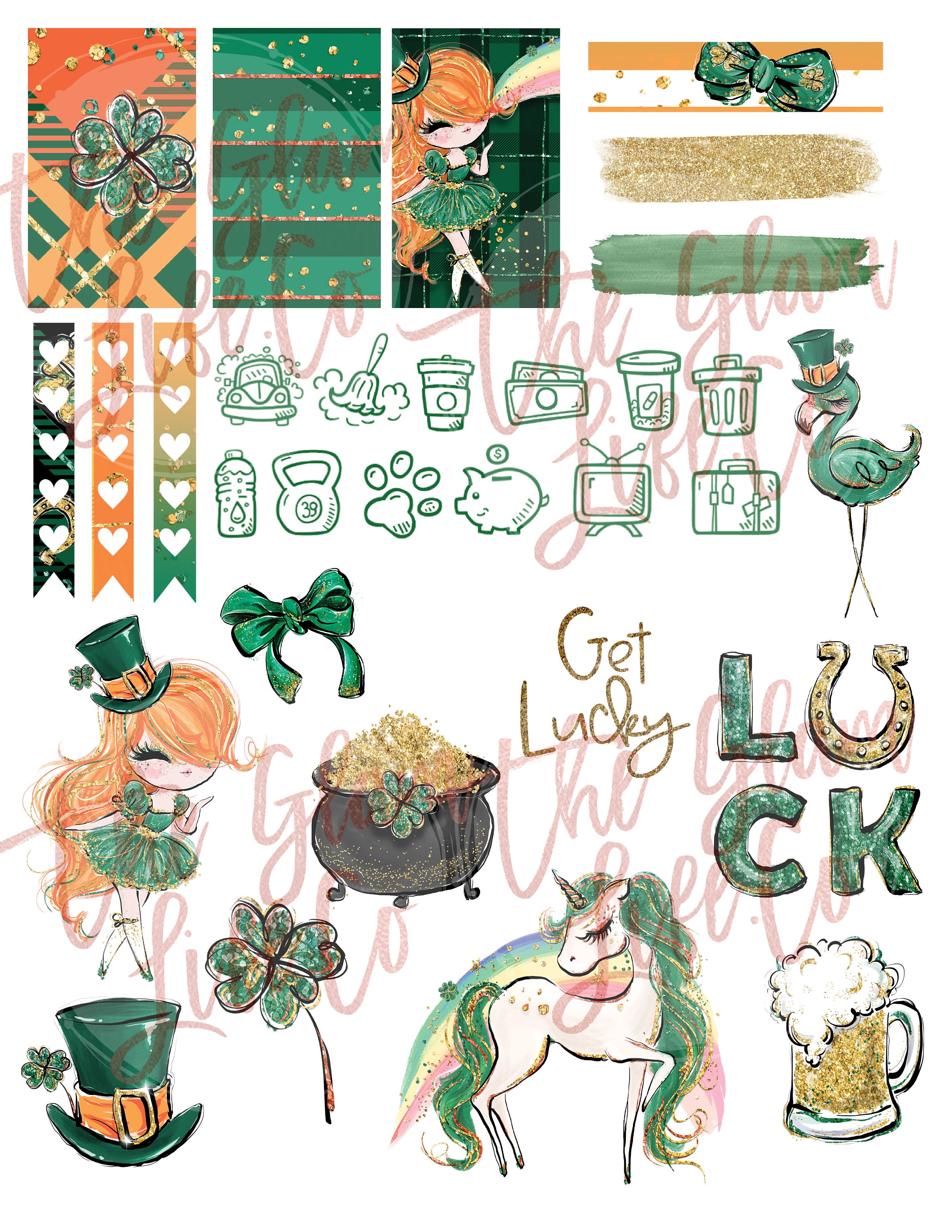St Patrick's Day Digital Planner Sticker Page - Etsy