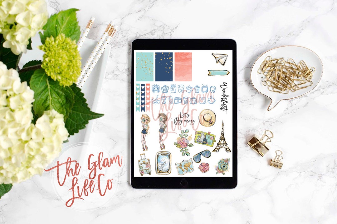 Wanderlust Digital Planner Sticker Page - Etsy