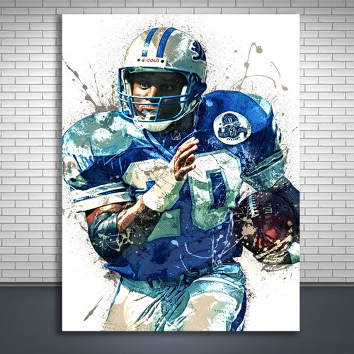 Barry Sanders Poster Detroit Lions Wall Art Printable Man - Etsy