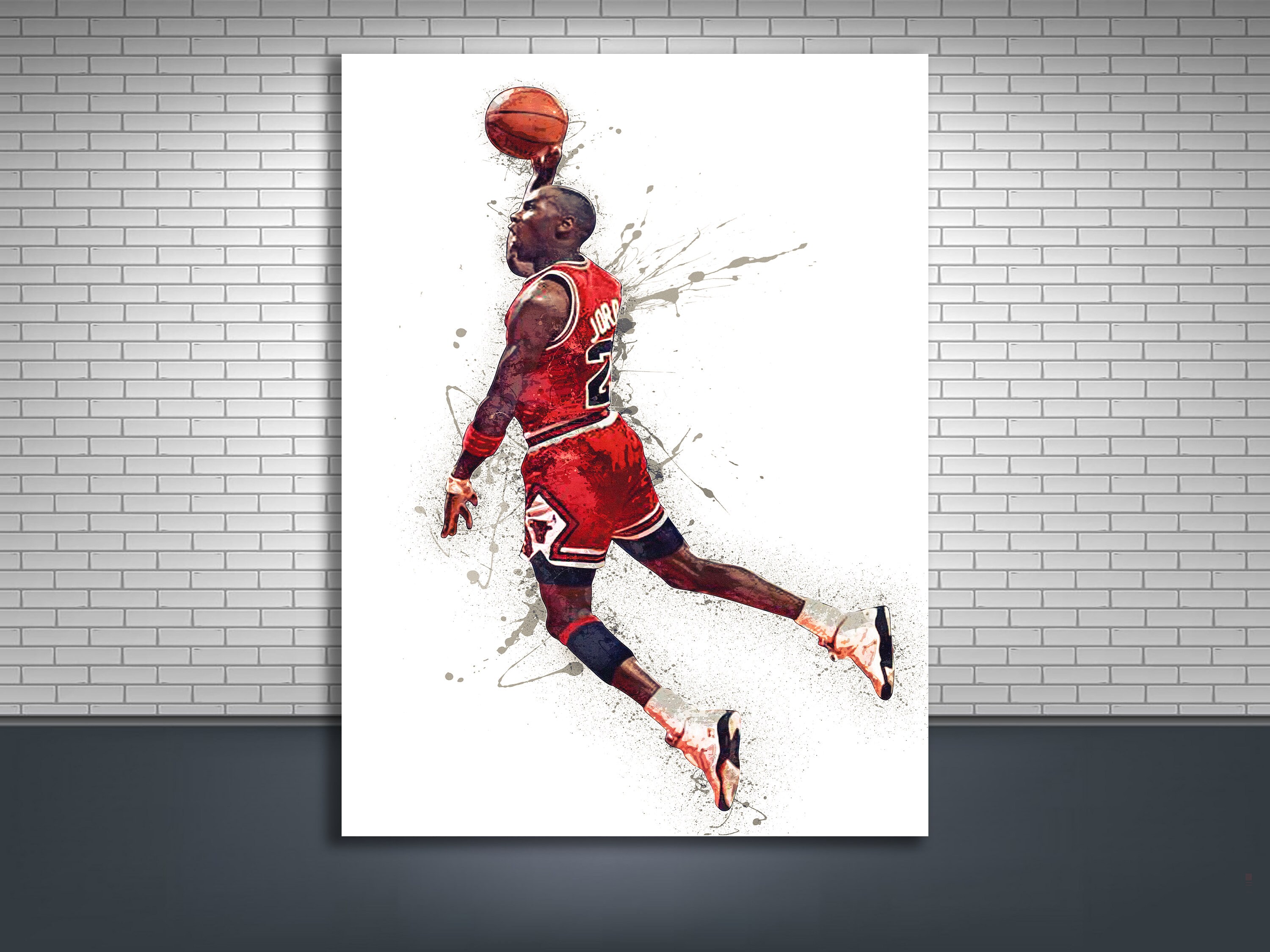 Michael Jordan Dunk Poster, Canvas Wrap