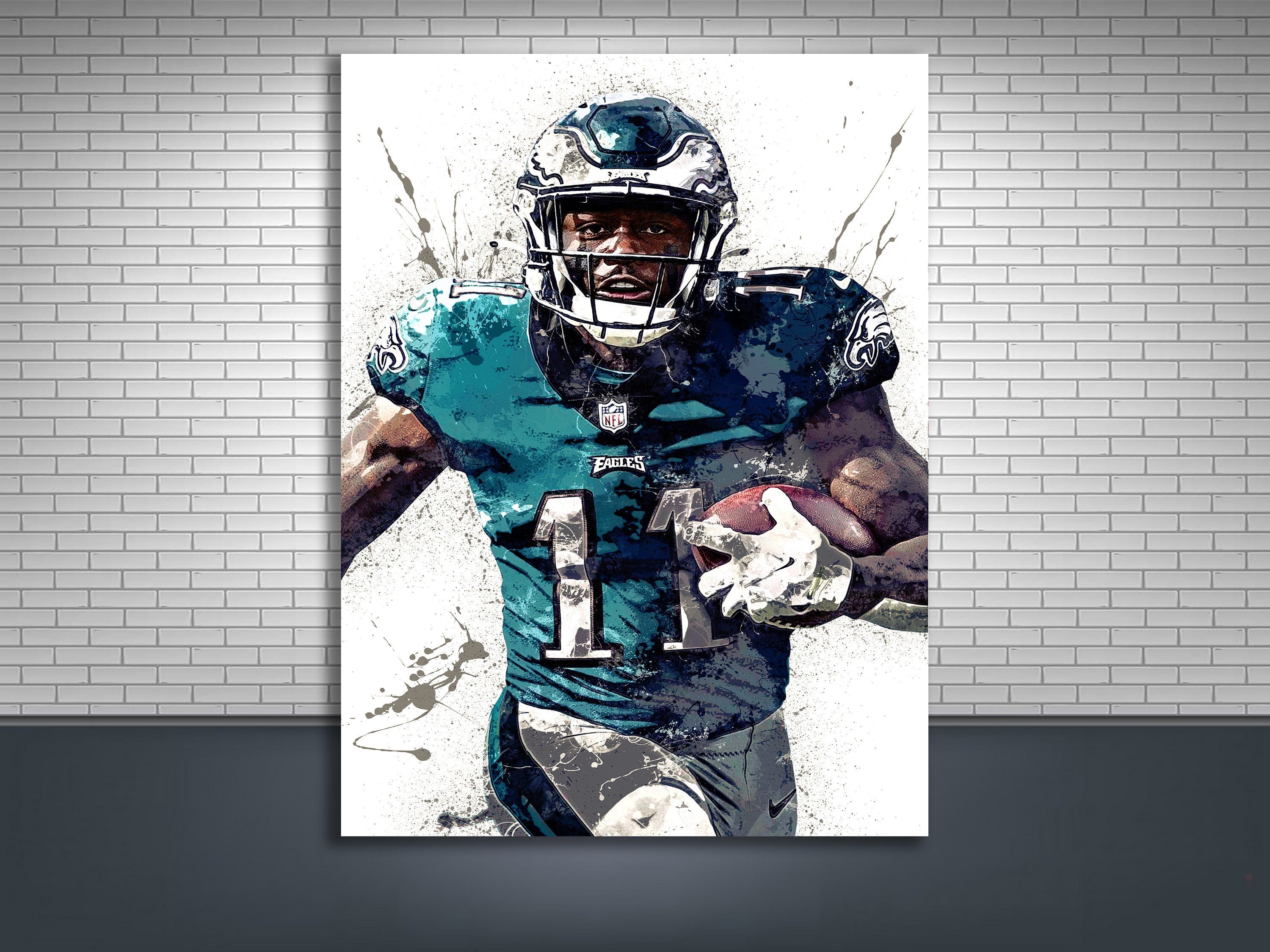 AJ Brown Poster Philadelphia Eagles Canvas Wrap Man Cave - Etsy