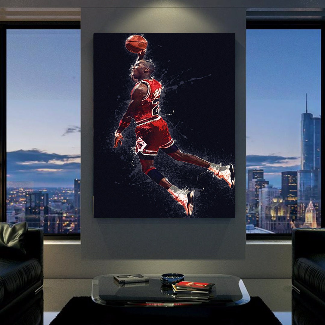 Michael Jordan Dunk Poster, Canvas Wrap