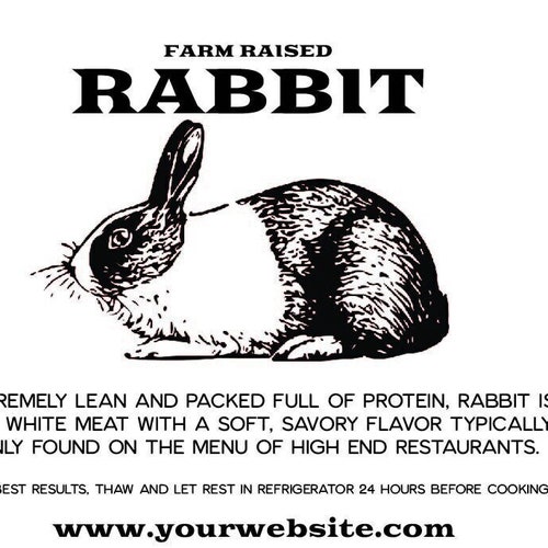 Rabbit Poultry Custom Processing Freezer Label PL 90-492 - Etsy