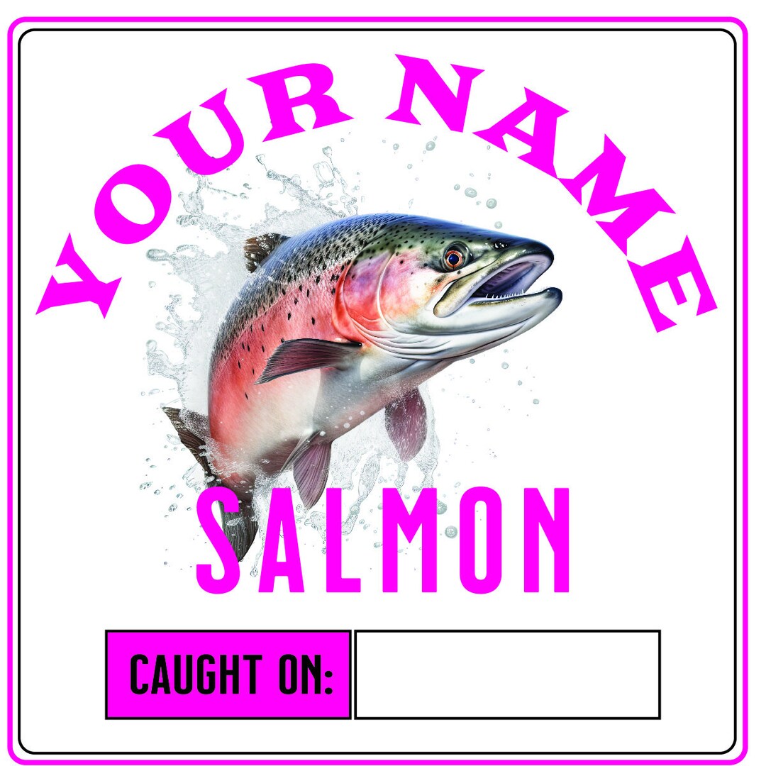 SALMON Fisherman's Freezer Label Customizable With Your Name - 30 FULL ...