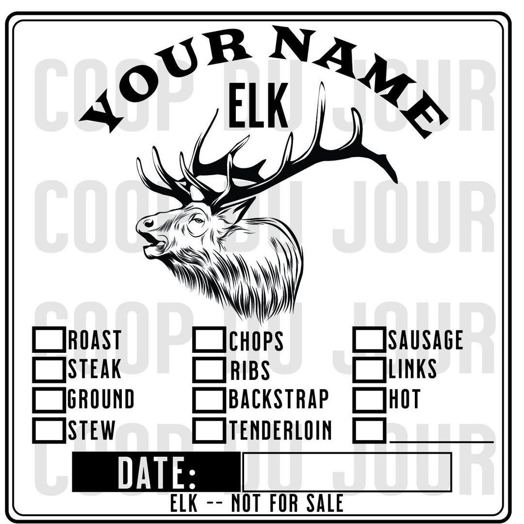 ELK Wild Game Custom Check-off Freezer - Butcher Label - 100 Labels - Etsy