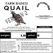 QUAIL Poultry Custom Processing Label PL 90-492 EXEMPT Farm Raised ...
