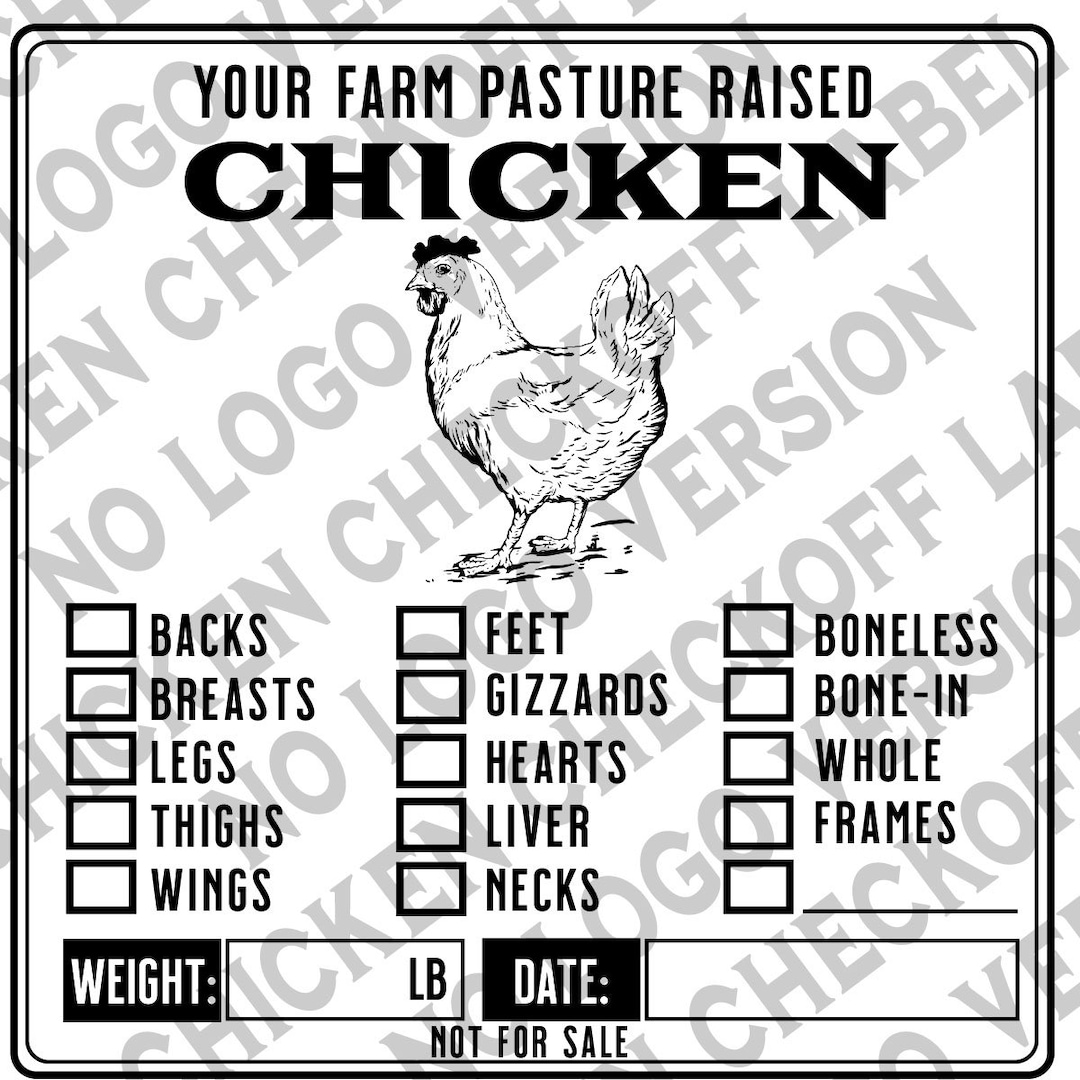 CHICKEN Custom Check-off Freezer - Butcher Label - 100 Labels - Etsy