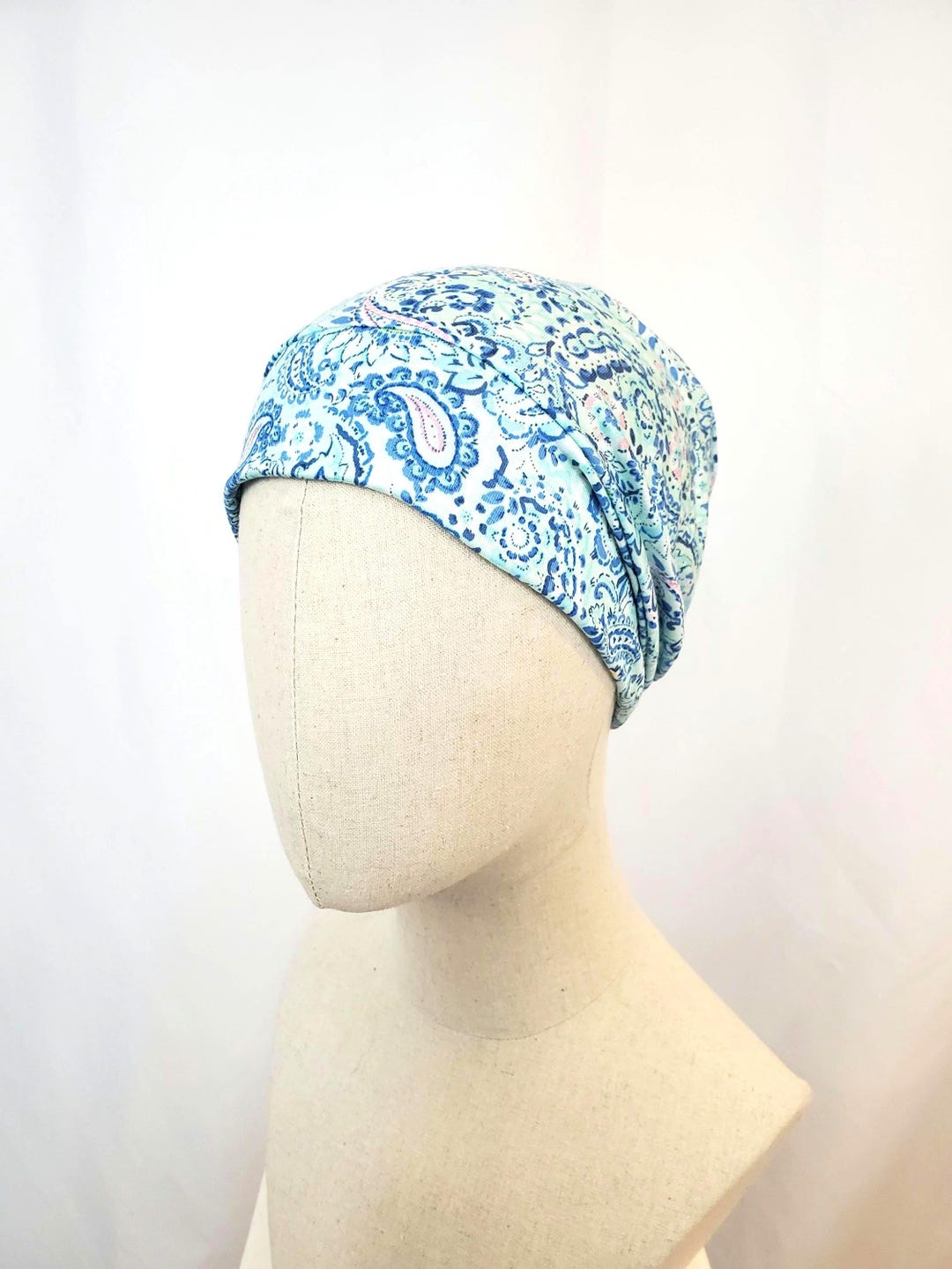 Chemo Cap for a Woman, Light Blue Paisley - Etsy