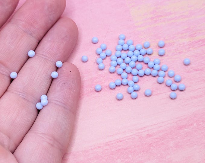 75pc Vintage No Hole Blue Glass Ballotini Balls 3mm Tiny - Etsy