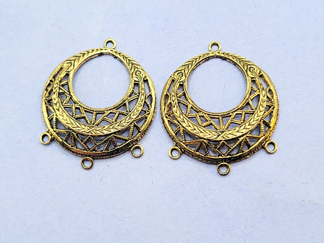 Pair Filigree Dangle Loop Settings Gold Tone 2pcs - Etsy