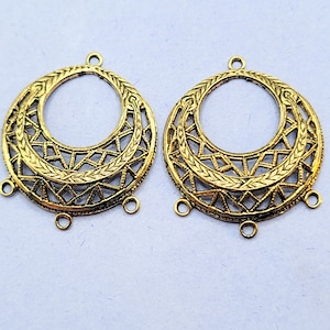 Pair Filigree Dangle Loop Settings Gold Tone 2pcs - Etsy