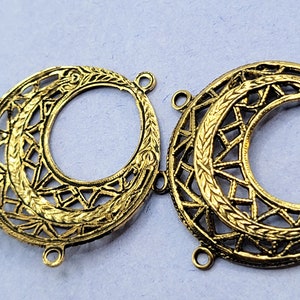 Pair Filigree Dangle Loop Settings Gold Tone 2pcs - Etsy