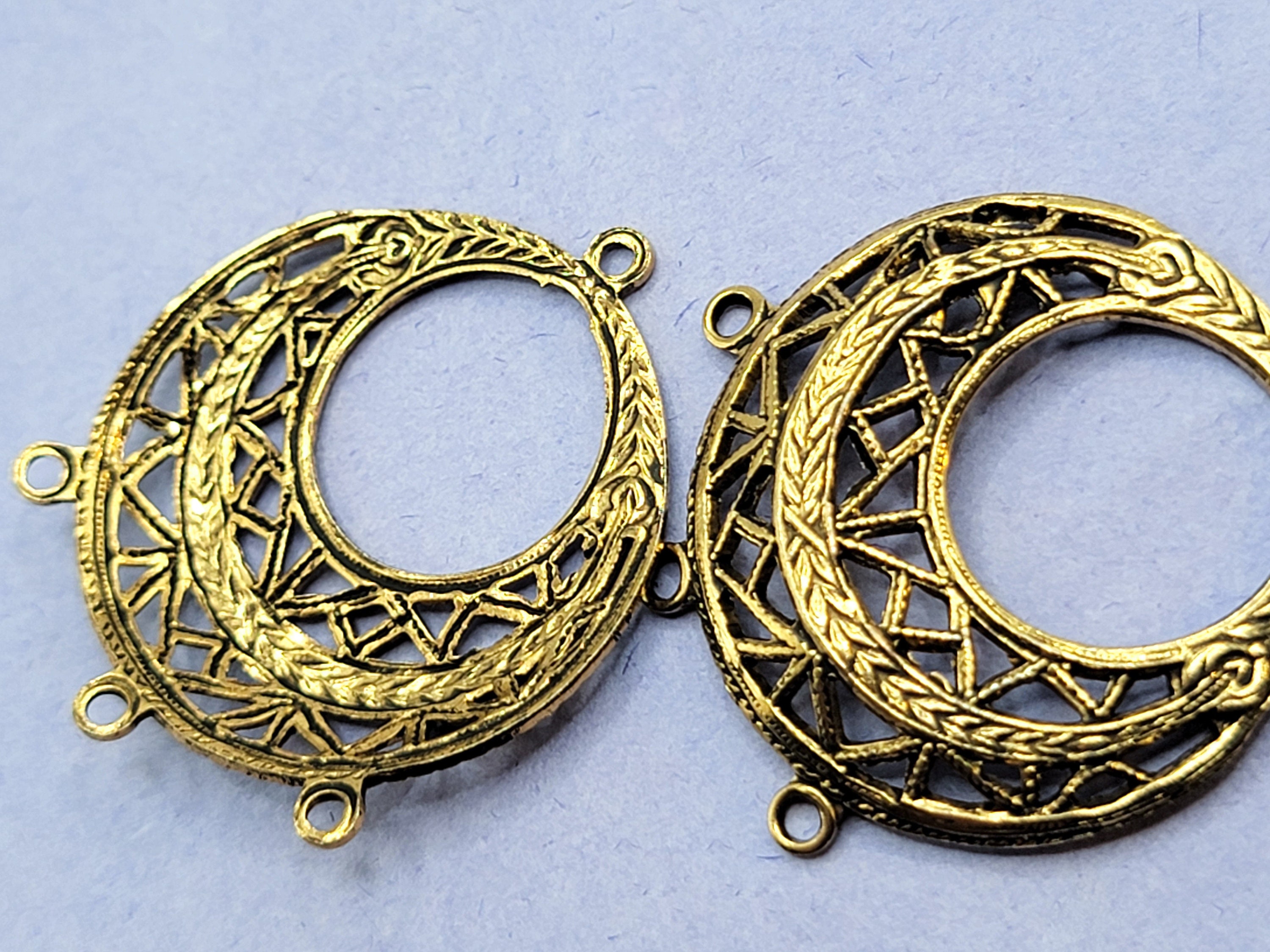 Pair Filigree Dangle Loop Settings Gold Tone 2pcs - Etsy