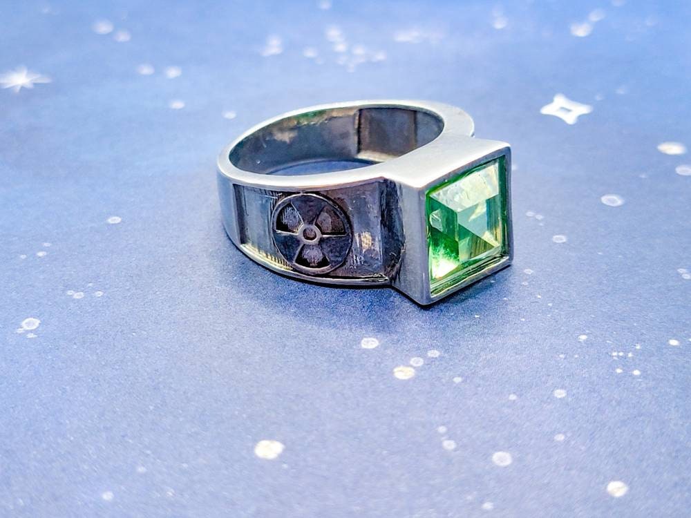 Sterling Uranium Glass Ring Men's Unisex Radioactive - Etsy