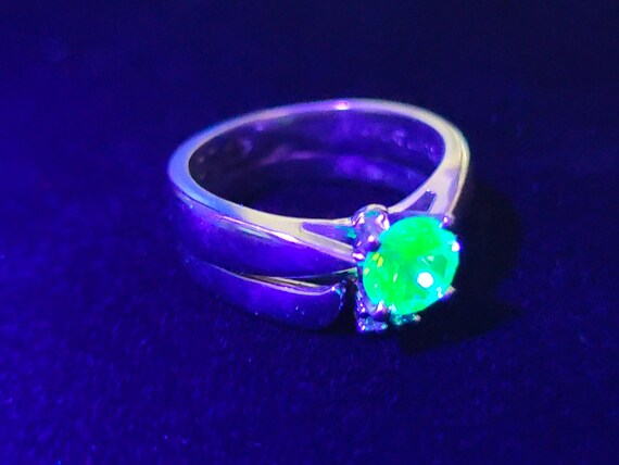 18k Platinum UV Spinel Diamond Wedding Ring Set White… - Gem