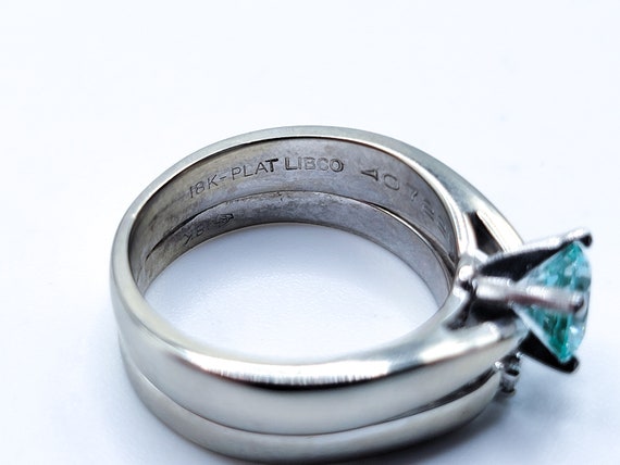 18k Platinum UV Spinel Diamond Wedding Ring Set White… - Gem