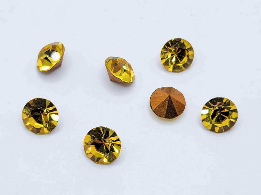 Vintage Swarovski Rhinestones Citrine 47ss 10.7mm Gold Foiled New Old ...