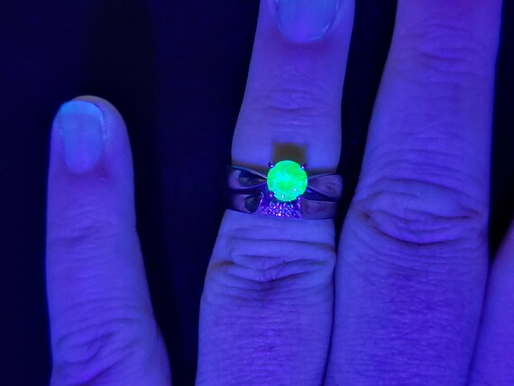 18k Platinum UV Spinel Diamond Wedding Ring Set White… - Gem