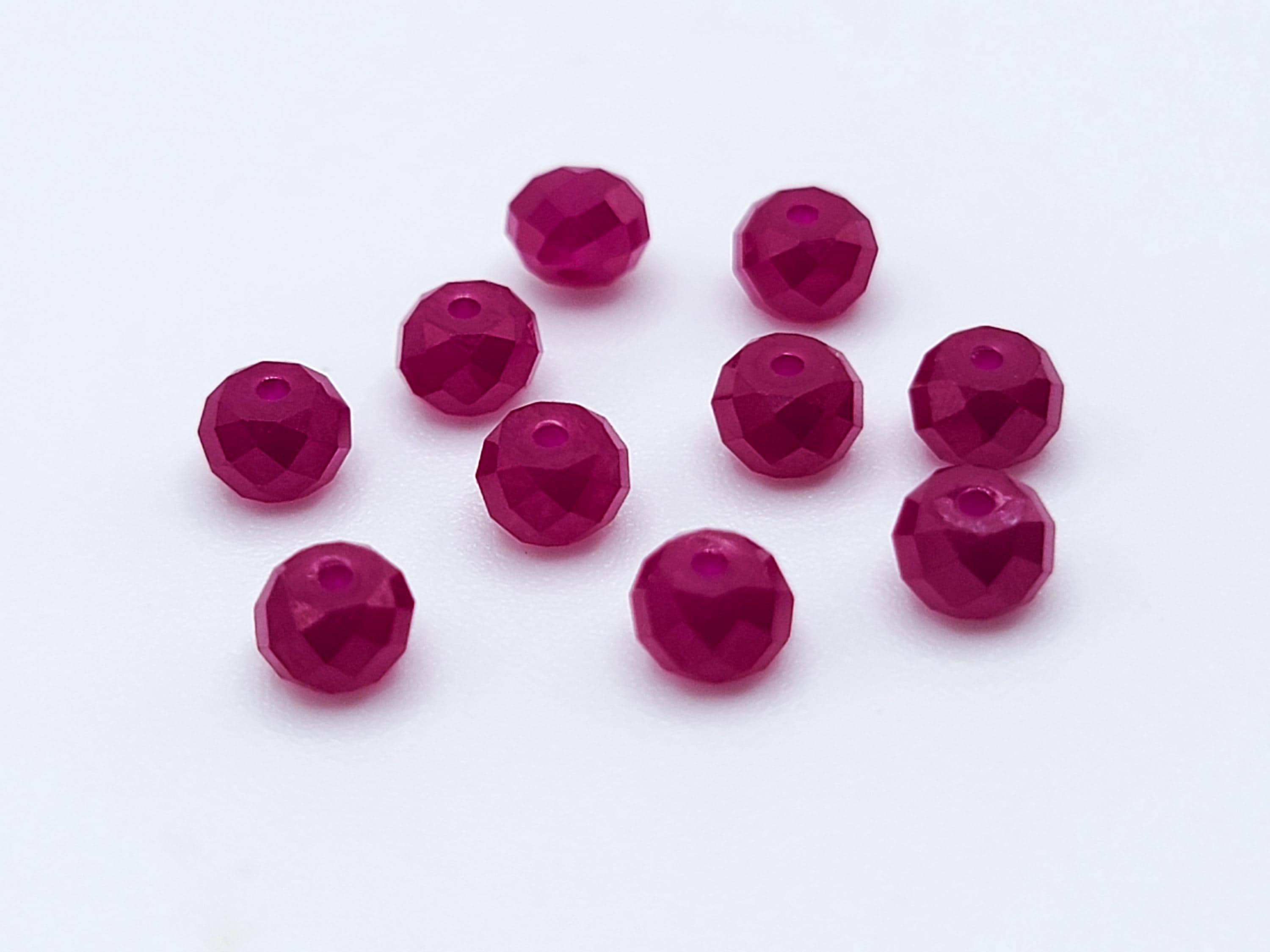 UV Ruby Beads Faceted Red Pink Two Sizes 10pcs - Etsy