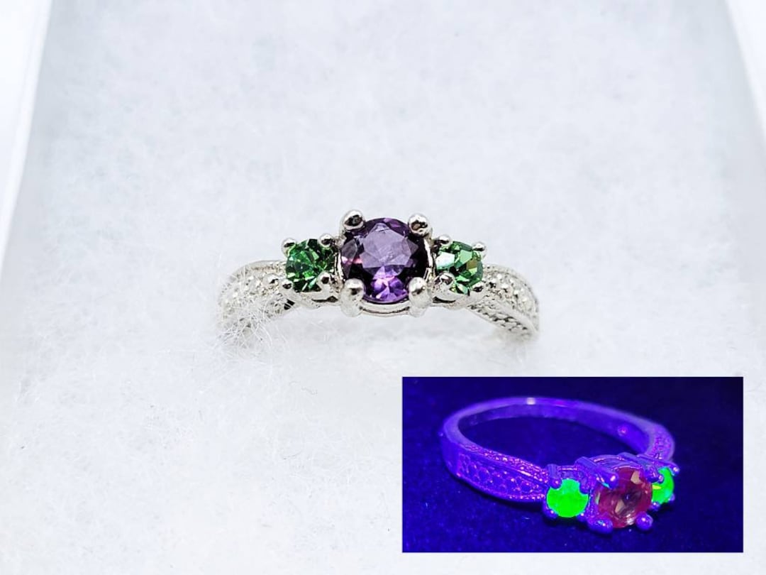 Sterling Alexandrite Uranium Glass Ring 925 Silver - Etsy