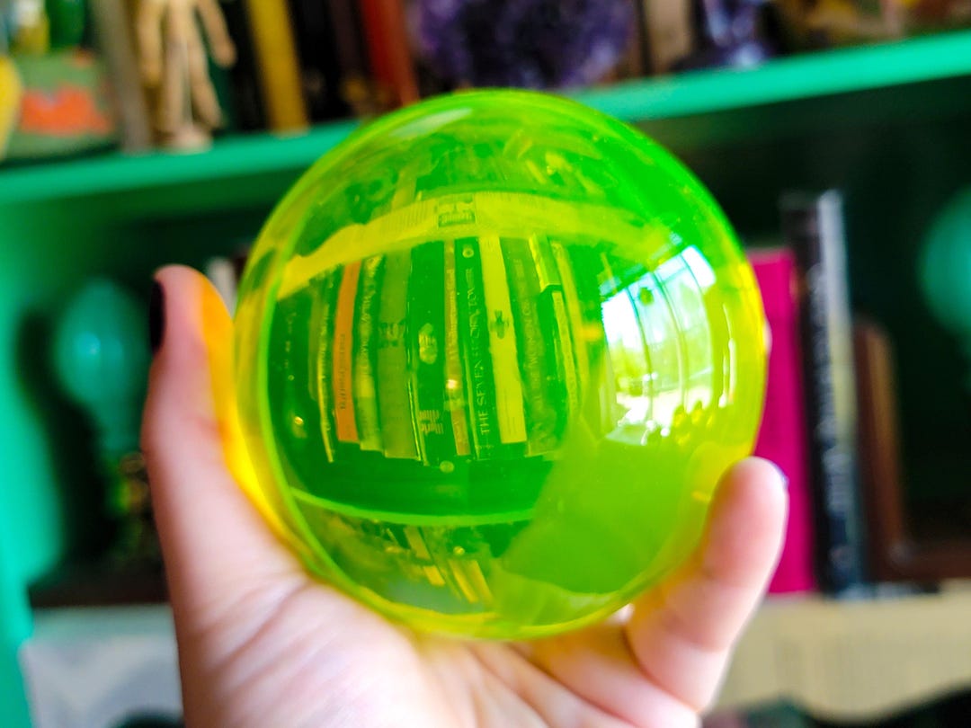 Uranium Glass Crystal Ball 4 Inches Optical Quality - Etsy