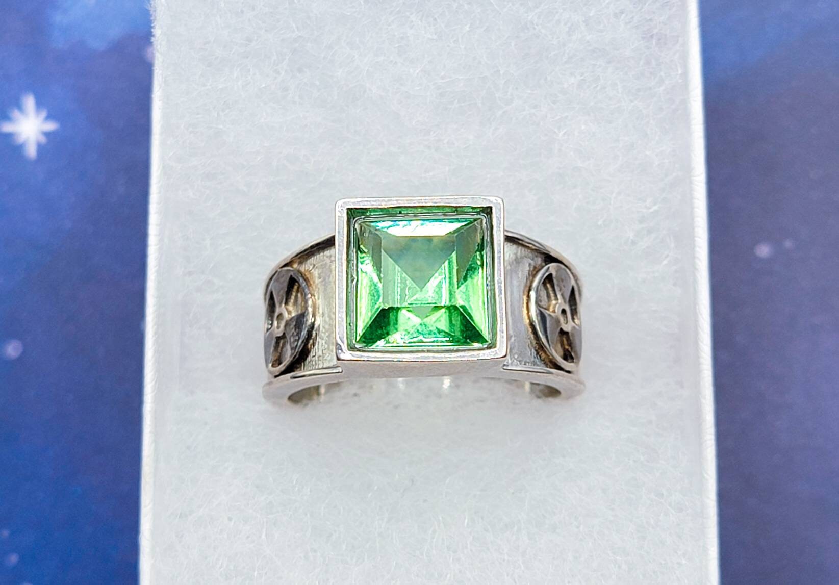 Sterling Uranium Glass Ring Men's Unisex Radioactive - Etsy