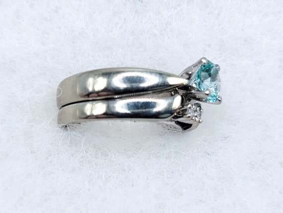 18k Platinum UV Spinel Diamond Wedding Ring Set White… - Gem