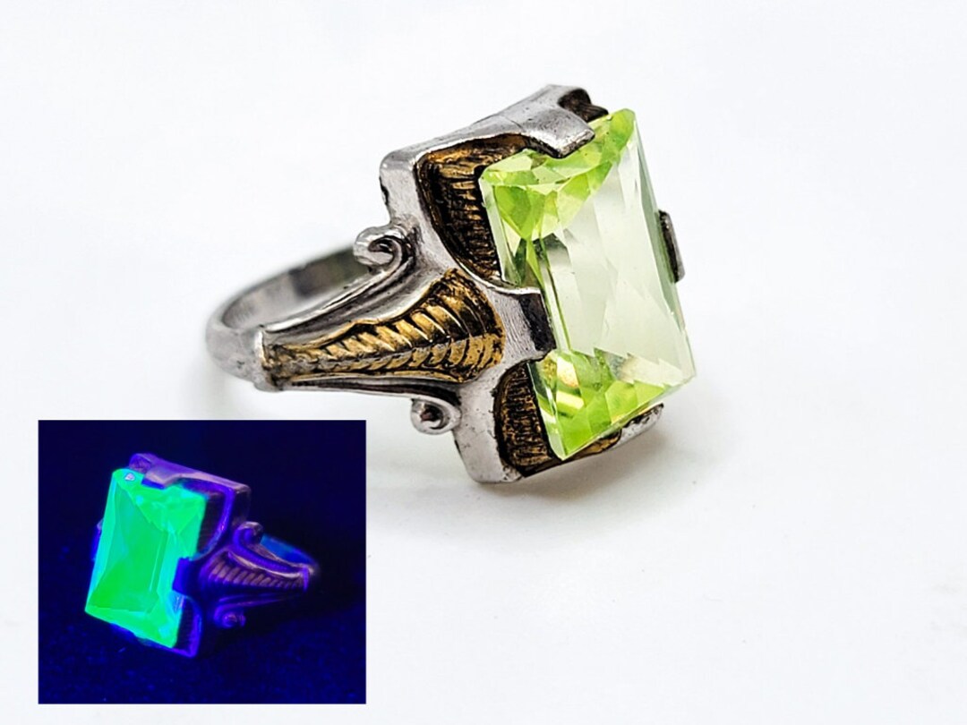 1930s Ostby Barton UV Spinel Ring Sterling Vintage Art Deco Size 4.75 ...