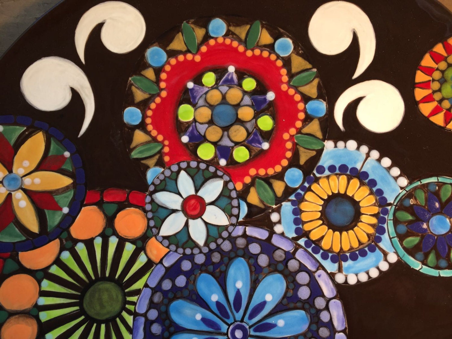 Unique Round Ceramic Handmade Mandala Plate by Mumgaya Ceramics ...