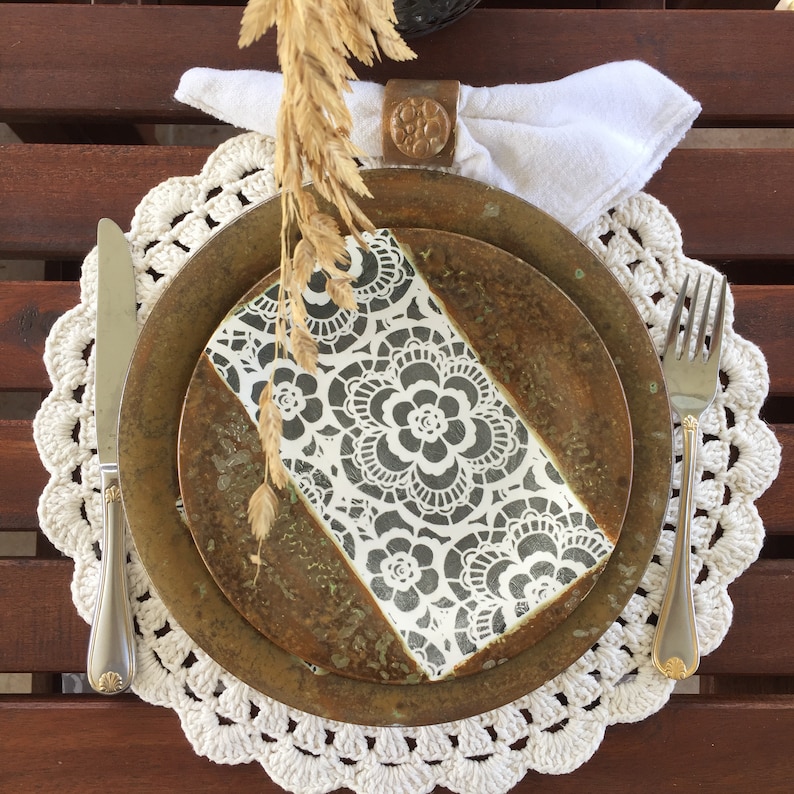 Crochet Dinner Pottery Plate, Modern Ceramic Plate, Handmade Dinnerware ...