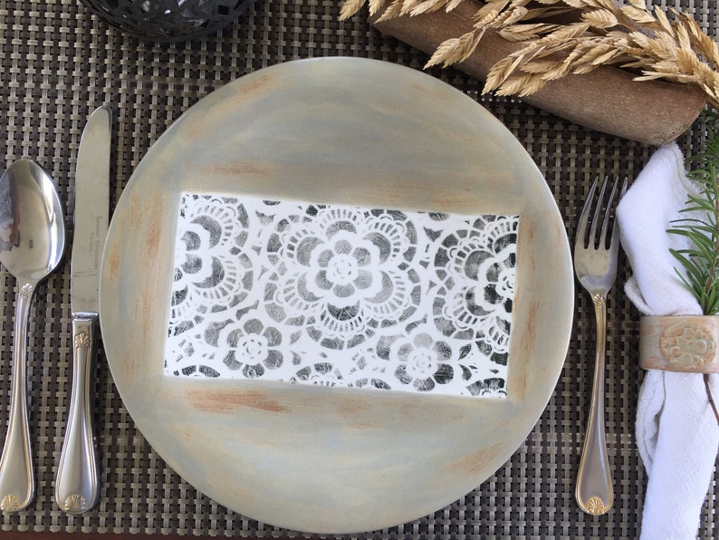 Crochet Dinner Pottery Plate Modern Ceramic Plate Handmade - Etsy