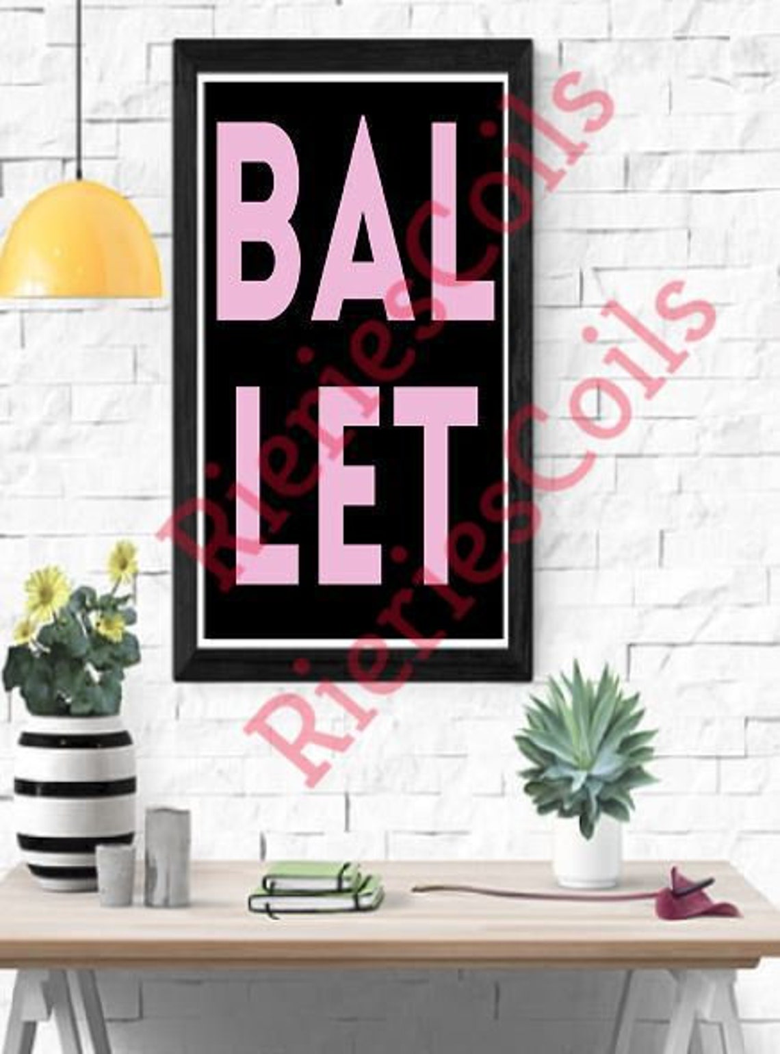 BALLET Pink Word Art Ballerina Pointe Design 1 That Can Be | Etsy