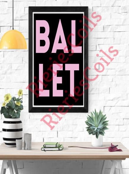 BALLET Pink Word Art Ballerina Pointe Design 1 That Can Be | Etsy