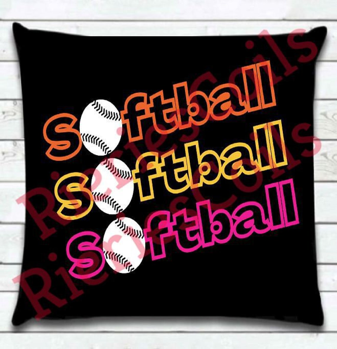 Softball Word Art Colorful Design 1 That Can Be Downloaded as - Etsy