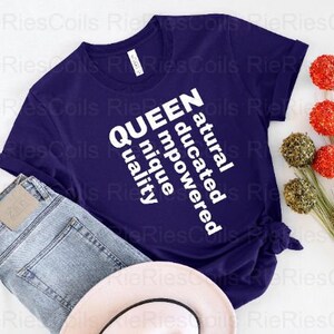 QUEEN Word Art Quality, Unique, Educated, Empowered, Natural Hair Black ...