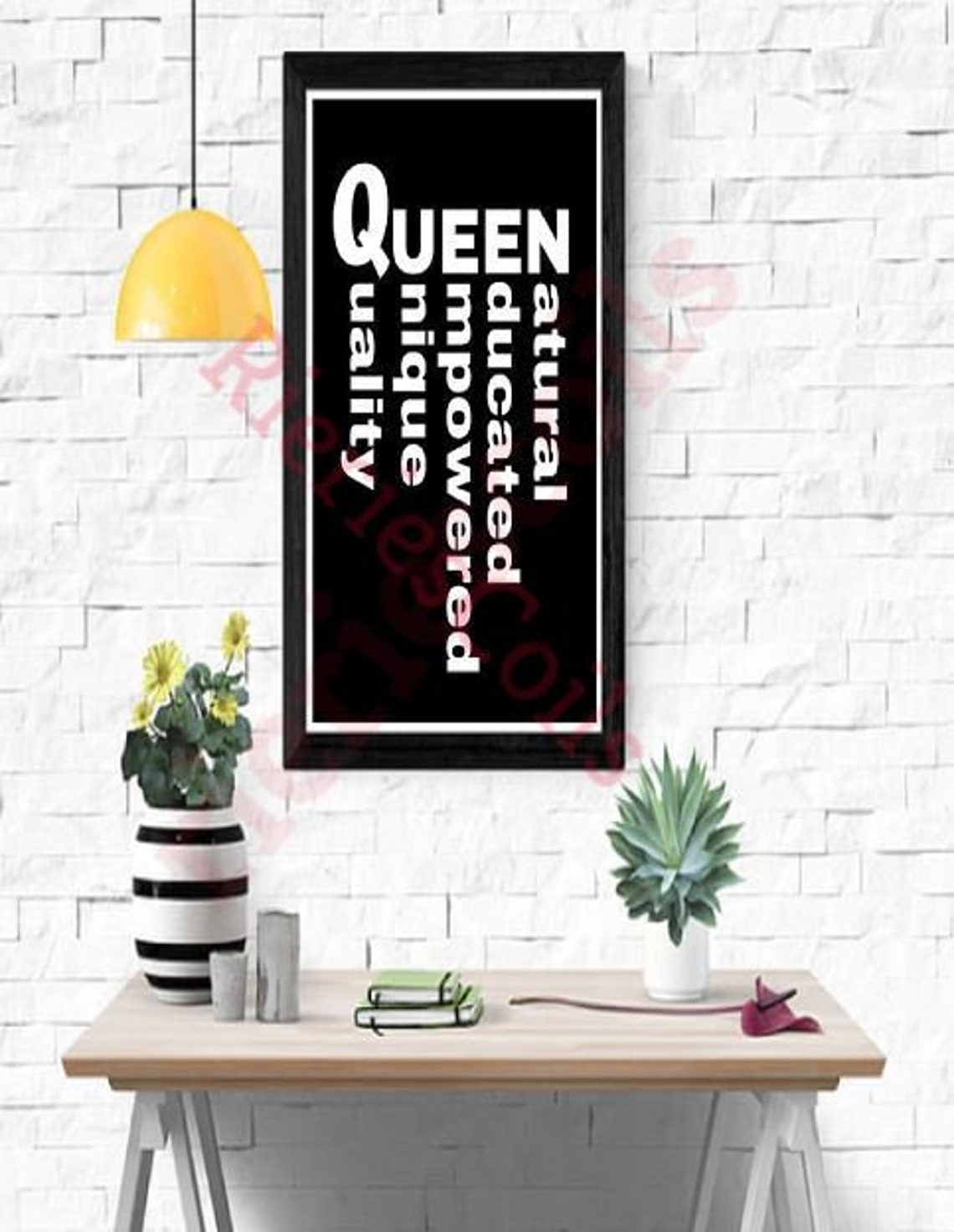 QUEEN Word Art Quality Unique Educated Empowered Natural - Etsy