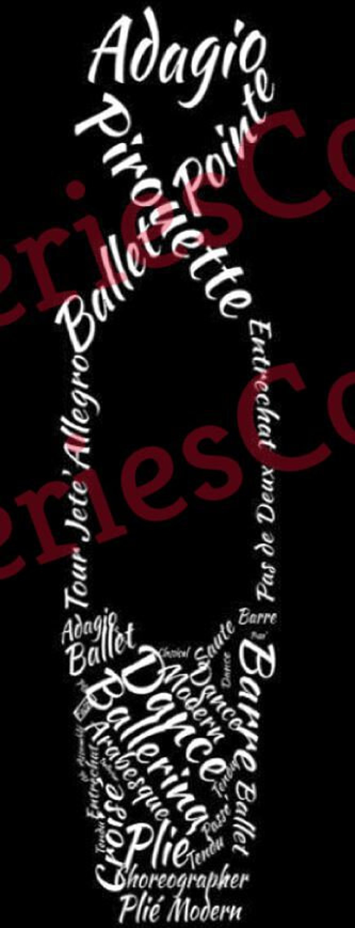 BALLET Pointe Shoe Word Terms Adagio Design 3 That Can Be Downloaded as ...