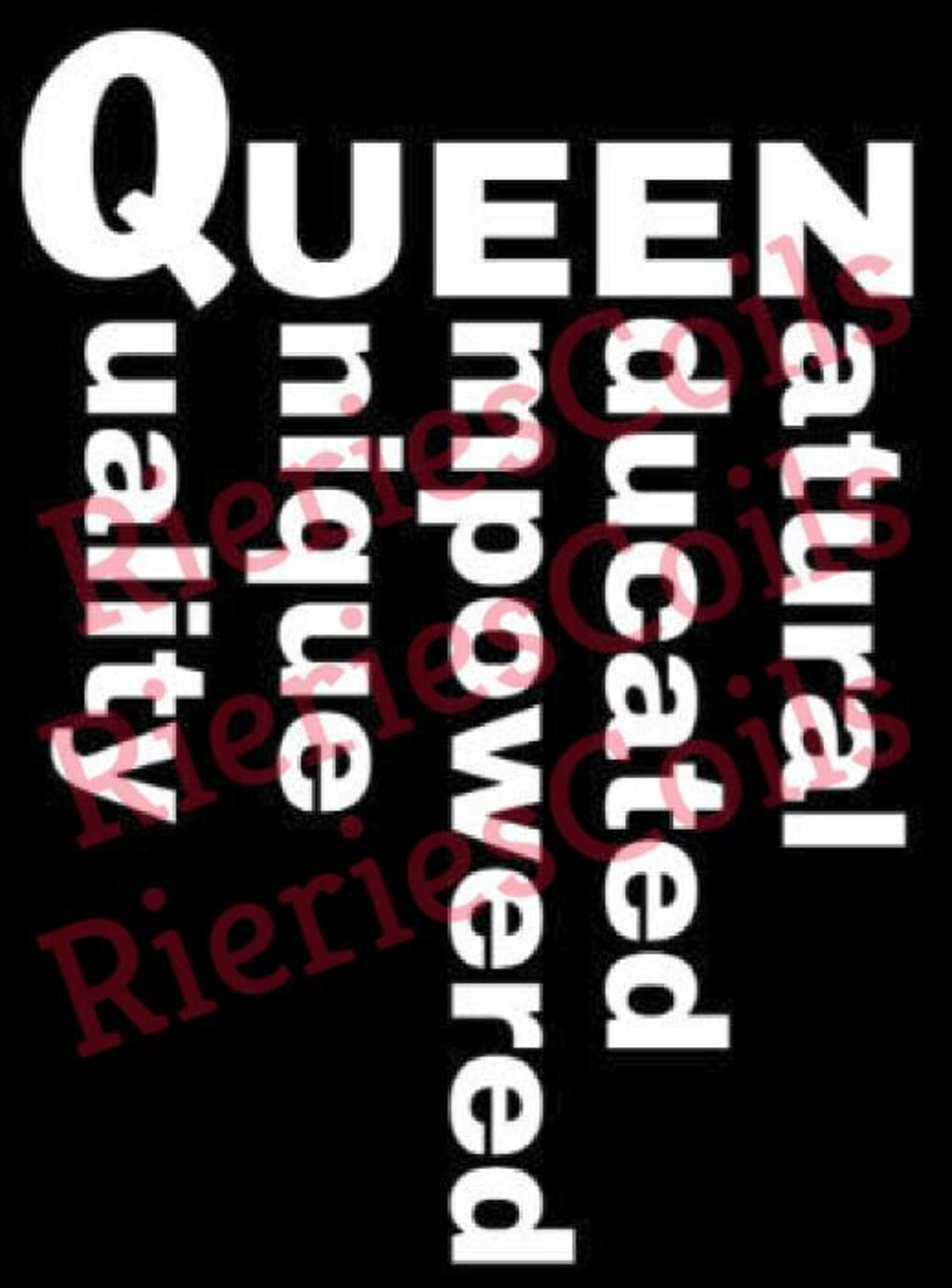 QUEEN Word Art Quality Unique Educated Empowered Natural | Etsy