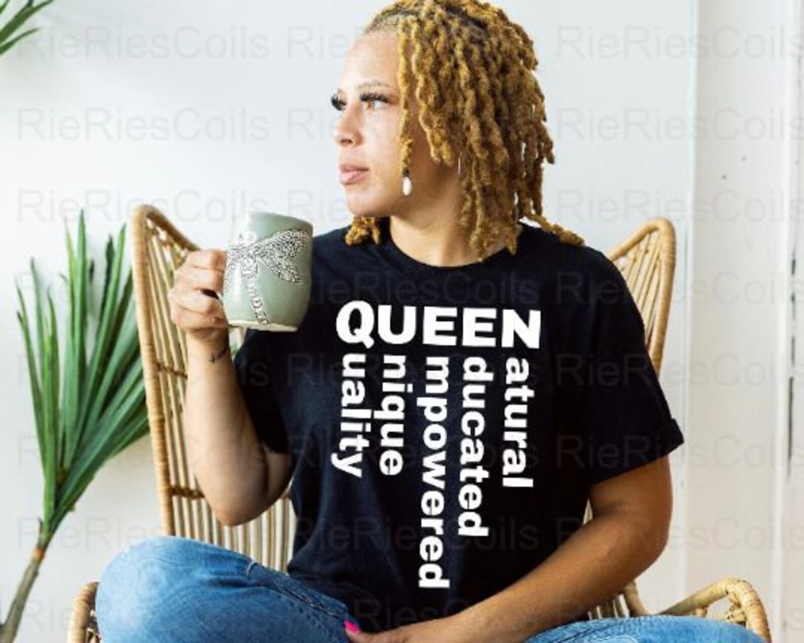 QUEEN Word Art Quality, Unique, Educated, Empowered, Natural Hair Black ...