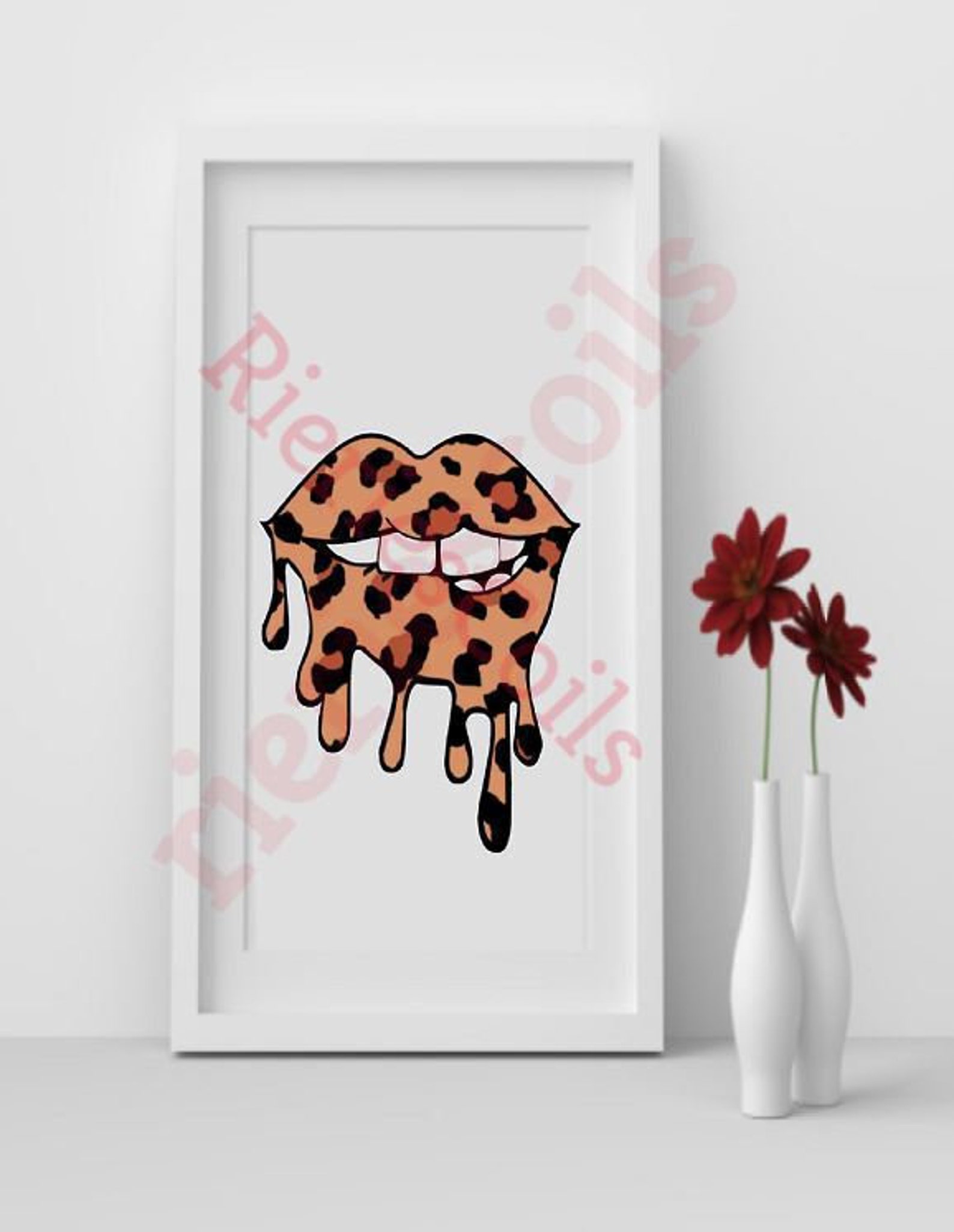 Leopard Dripping Lips Design 1 Download Vector Clipart Jpg - Etsy