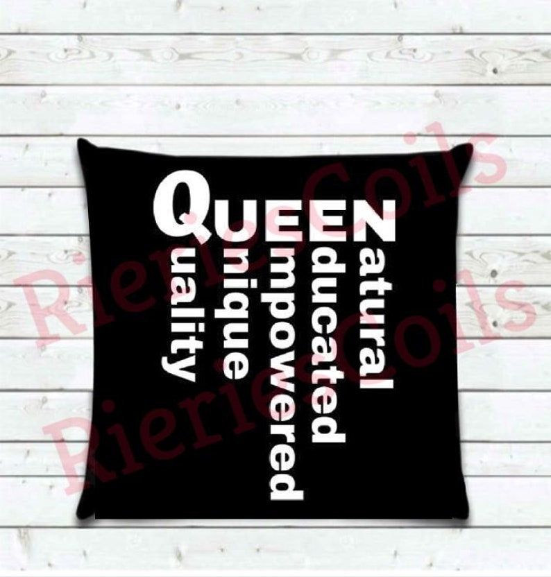 QUEEN Word Art Quality Unique Educated Empowered Natural - Etsy
